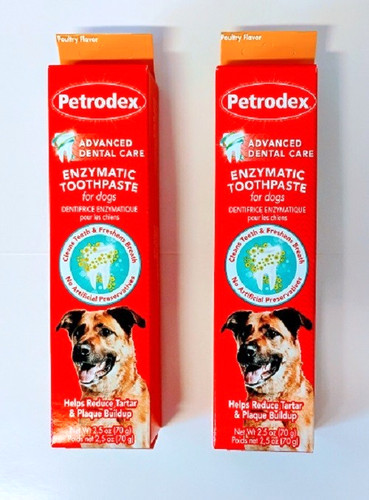Petrodex Enzymatic Toothpaste Poultry Flavor 2.5 Oz. -2 PACK. BB 3/26 ...