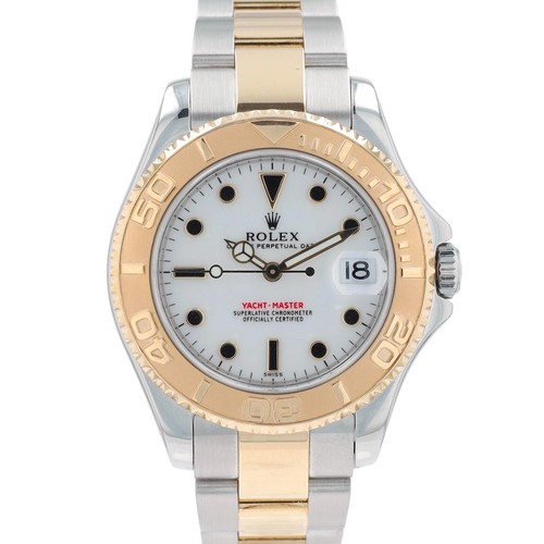 Rolex Midsize Yacht-Master 35mm Two-Tone White Dial Rotating Bezel ...