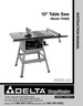 Delta TS300 10" Table Saw Instruction Manual | eBay