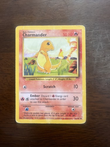 Pokemon Base Set Charmander Card 1999 46/102 Vintage Holo | eBay