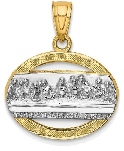 14k Yellow Gold w/ Rhodium The Last Supper Pendant | eBay