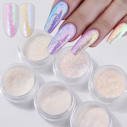 Aurora Pearl Nail Sequins - Neon Chrome Nail Dust Manicure Art ...