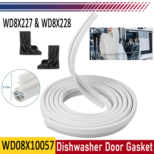 Dishwasher Door Gasket Seal WD08X10057 WD8X227 WD8X228 for GE Kenmore ...