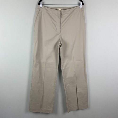 Talbots Wide Leg Pants Womens 12 Beige High Rise Stretch | eBay