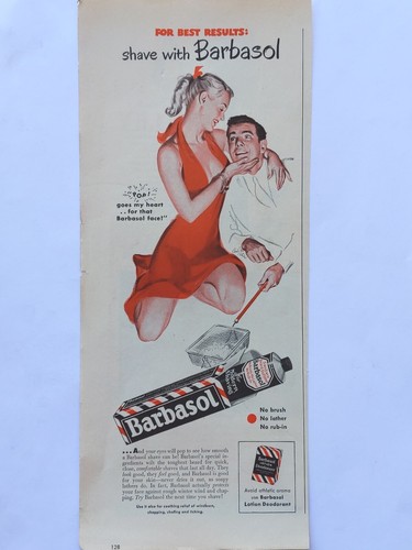 Vintage 1949 barbasol print ad. original item | eBay
