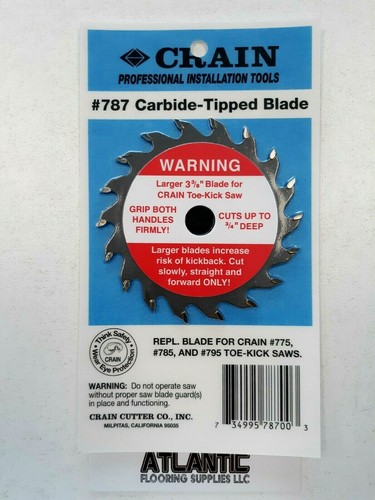 Crain 787 Carbide-Tipped Blade Toe-Kick Saw blade for 775, 785, 795 ...
