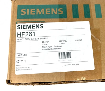 New Siemens HF362 60A 600V 3P NEMA 1 Heavy | Grelly USA