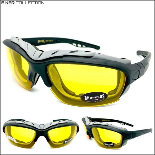 MOTORCYCLE Night Riding Padded Safety Protective SUN GLASSES GOGGLES ...