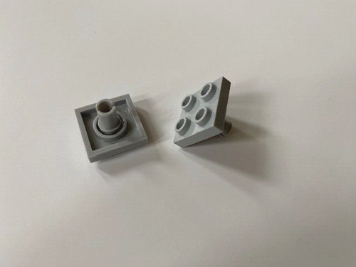 LEGO Parts: 2x2 Plate Modified w/ Pin on Bottom, Part # 2476, Lt Bl ...