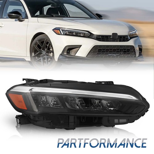 Fit 2022-2023 Honda Civic Sedan Right LED Headlight Assembly Chrome ...