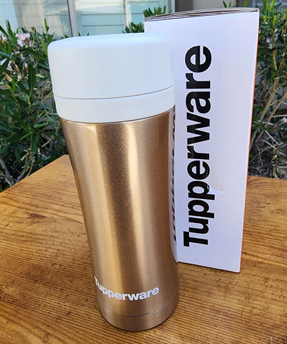 Tupperware Metallic OTG Travel Insulated Thermal Gold Flask Tumbler ...