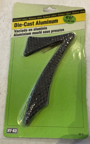 HY-KO House Number NUMBER 7 Die Cast Aluminum Black 4 1/2” High | eBay