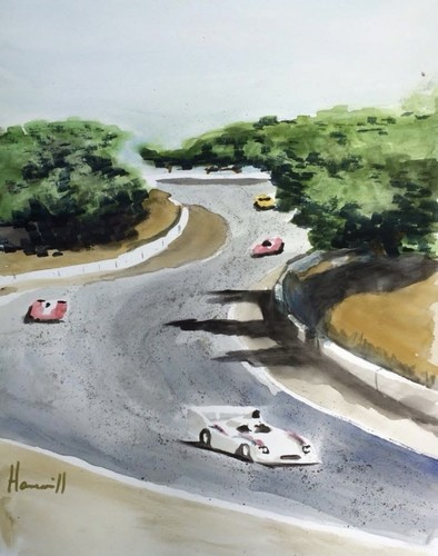 Original Signed Painting, Corkscrew Laguna Porsche 936 | eBay