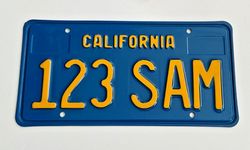 1969 California SAMPLE License Plate Tag 1970 123 SAM | eBay
