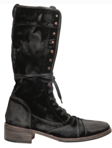 John Varvatos SZ Men’s 8 Women’s 9 Sandblast Black Velvet Lace Up Boots ...