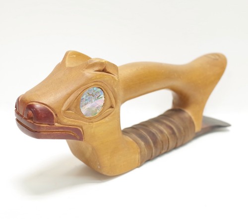 vintage HAIDA Art Northwest Coast Figural Hand ADZE for carving totem ...