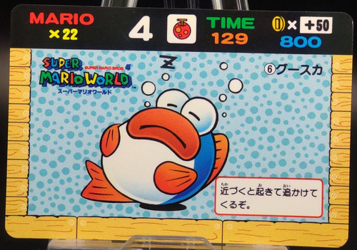 Rip van Fish Super Mario World Bros Vintage Card Banpresto 1991 ...