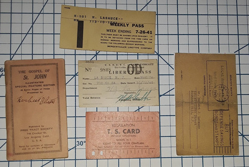Lot of 5 Diff WW2 Named Seabees Construction Battalion Draft Card ...
