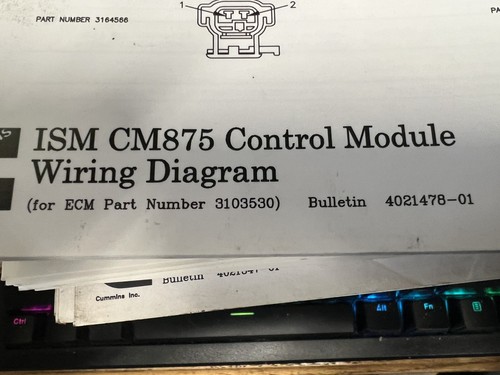 4021478-01 CUMMINS ISM CM875 WIRING DIAGRAM | eBay