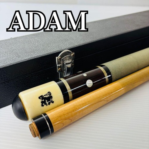 ADAM Billiard Pool Cue 2-Pieces Stick Brown Khaki Indoor Sports w/Hard ...