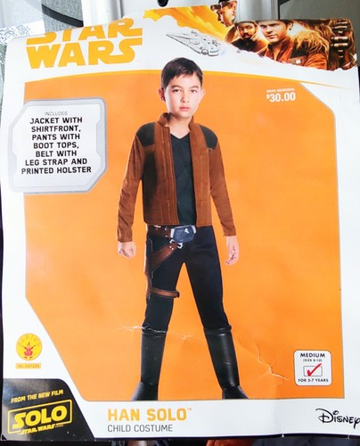 Star Wars Han Solo Disney Halloween Cosplay Costume Child Medium 8-10 ...