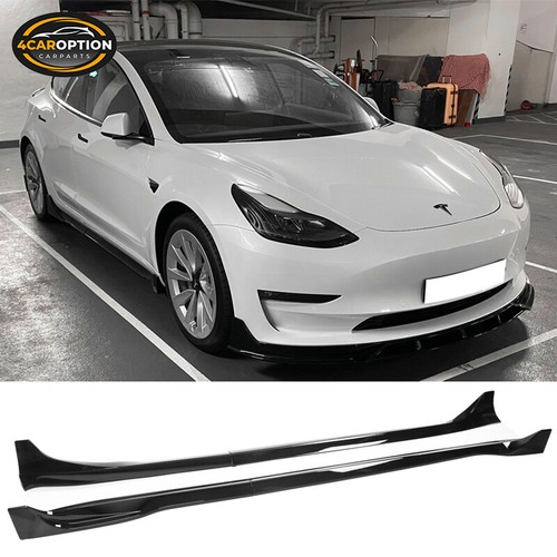 Fits 17-25 Tesla Model 3 Side Skirt Rocker Panel Extension Lip Gloss ...