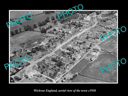 OLD 8x6 HISTORIC PHOTO OF WICKWAR ENGLAND AERIAL VIEW OF THE TOWN c1930 ...