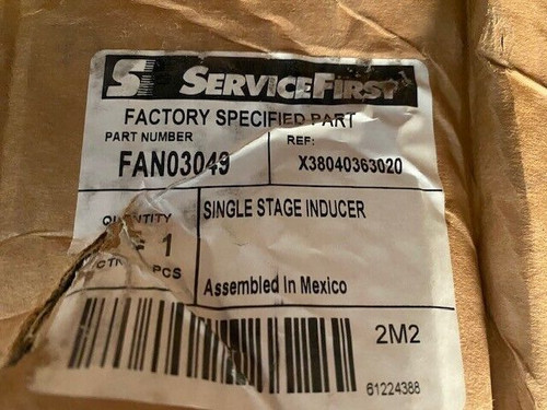 OEM Trane American Standard Furnace Inducer Blower Motor FAN03049 ...