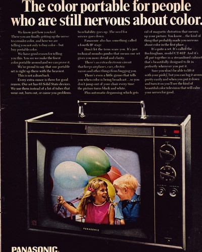 1968 Panasonic Portable Color TV Print Ad Kids Balloons | eBay