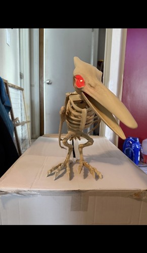Animated Skeleton Pterodactyl Dinosaur Halloween Animatronic Prop Home ...