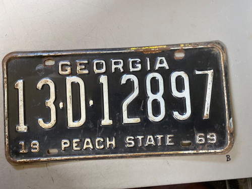 Vintage 1969 Georgia License Plate 13-D-12897 | eBay