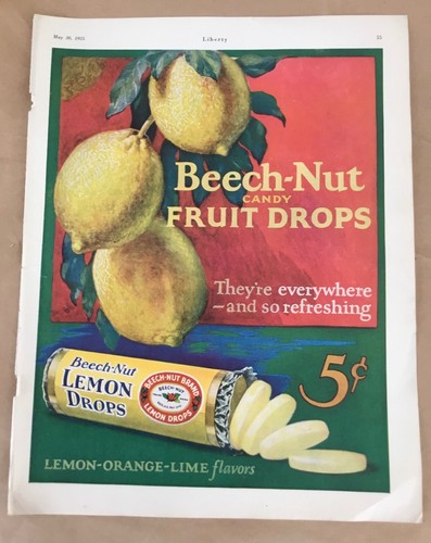 Beechnut fruit drops ad 1925 original vintage print 1920s art illus ...