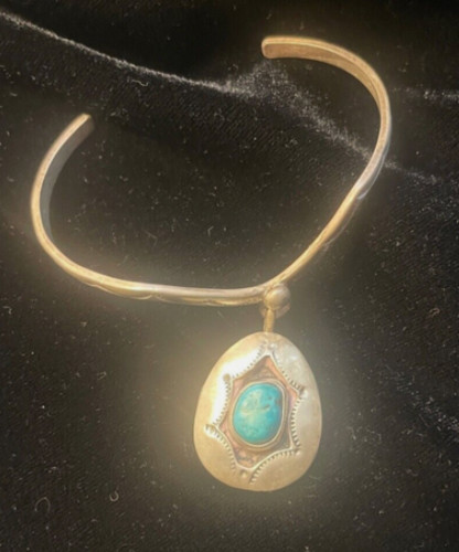 Turquoise, sterling silver bracelet by Robert Nez, Navajo, Keiberto, AZ ...