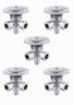 5 PCS 1/4-Turn Dual Angle Stop Valve Propex Pex- A 1/2" Inlet x 3/8" x3 ...