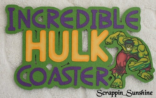 UNIVERSAL Islands Adventure INCREDIBLE HULK Coaster Die Cut Title Paper ...