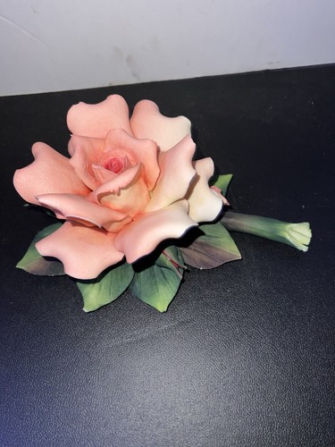 VINTAGE PORCELAIN CAPODIMONTE ROSE ON STEM | eBay