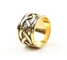 Stainless Steel Weave Celtic Wide Band Modern Unique Eternity Gold EP ...