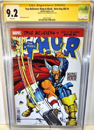 WALT SIMONSON SIGNED TRUE BELIEVERS BETA RAY BILL 1-CGC 9.2-1ST BETA ...