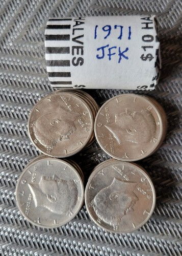 1971 KENNEDY P. Mint Half Dollar FULL Roll of 20 Coins Lightly ...