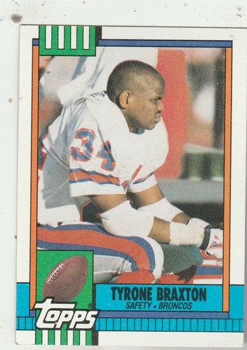 FREE SHIPPING-MINT-1990 Topps #30 Tyrone Braxton Denver Broncos PLUS ...