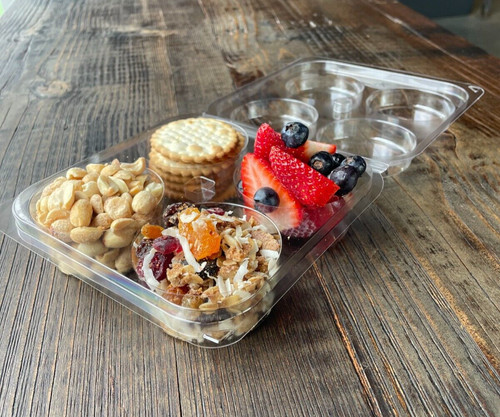 Snack Box Food Container Clamshell 4 Compartment - 1 case of 210 units ...