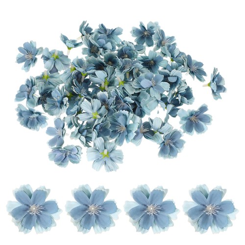 100 Pcs Fake Silk Flower Heads, 1.6 Inch Artificial Cherry Blossom Faux ...