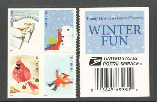 Sc # 4937-4940 ~ Booklet Pane of 4 ~ Forever Issue, Winter Fun | eBay