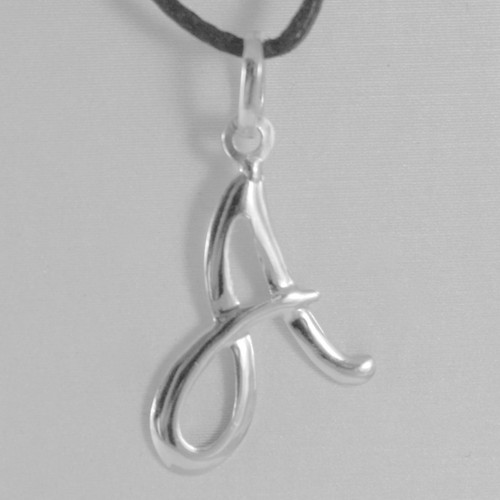 18K White Gold Shiny Letter Initial 2.5CM Drawstring Pendant | eBay