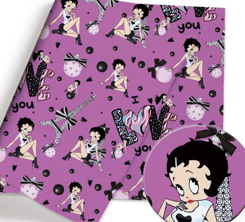 Betty Boop Pin Up Girl Character polyCotton Fabric Half Yard (18” x 55 ...