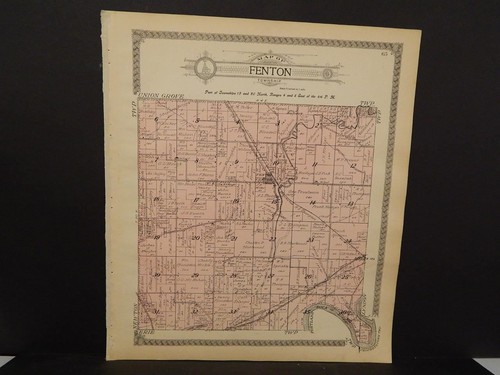 Illinois Whiteside County Map Fenton Township 1912 Z6#81 | eBay