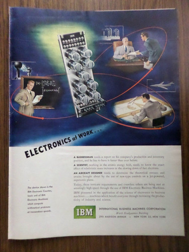 1950 IBM Ad Electronic Computer Basic Unit of IBM Electronic Machines ...