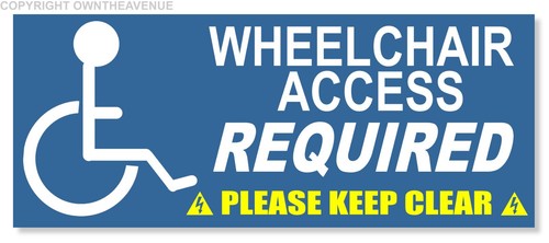 Handicap Wheelchair Access Vehicle Disabled Window Parking Decal ...