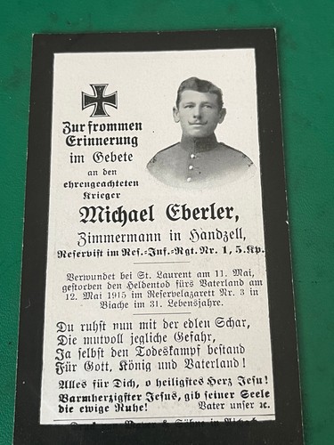 ORIGINAL WW1 GERMAN MILITARY STERBEBILD DEATH CARDS 1914 to 1918 | eBay