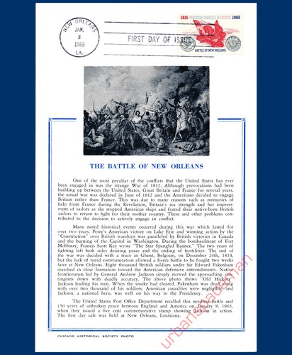 1261 Hammond Maxicard Battle of New Orleans War of 1812 FDC Maximum ...